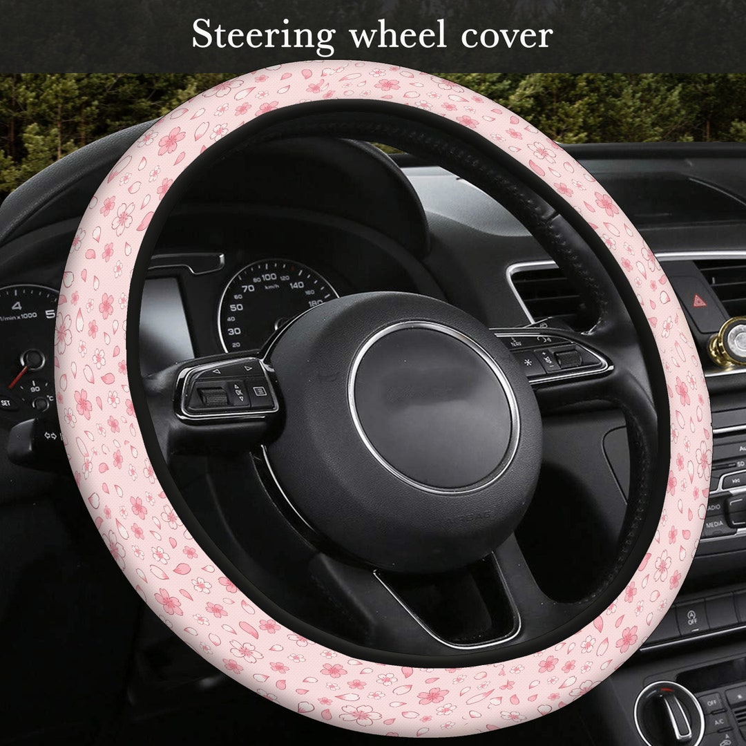 Pink Steering Wheel Cover, Car Seat Accesories Full Set for Vehicle ...