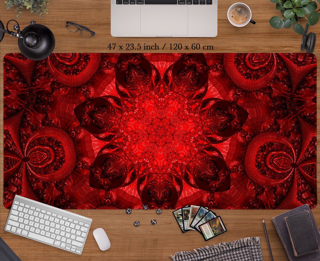 Red Gaming Playmat/desk Mat, Mandala Deskmat Xl, Large Mousepad Dnd ...