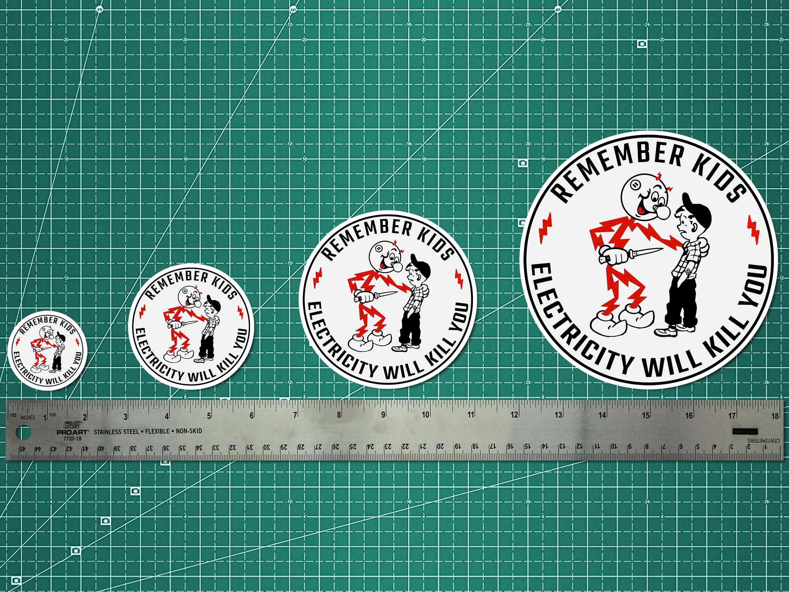 Reddy Kilowatt Sticker, Remember Kids, Electricity Will Kill You! Funny ...