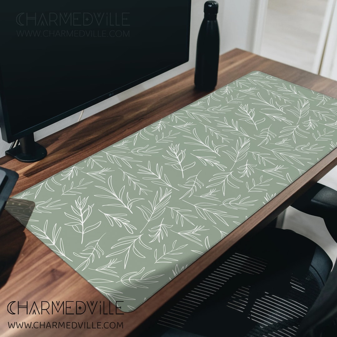 Olive Green Desk Mat, Large Mouse Pad, Sage Deskmat Xxl, Morandi Plain ...