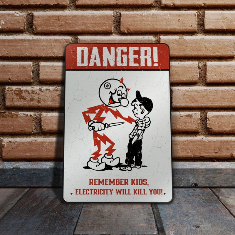 Remember Kids Electricity Kills Sign - Etsy