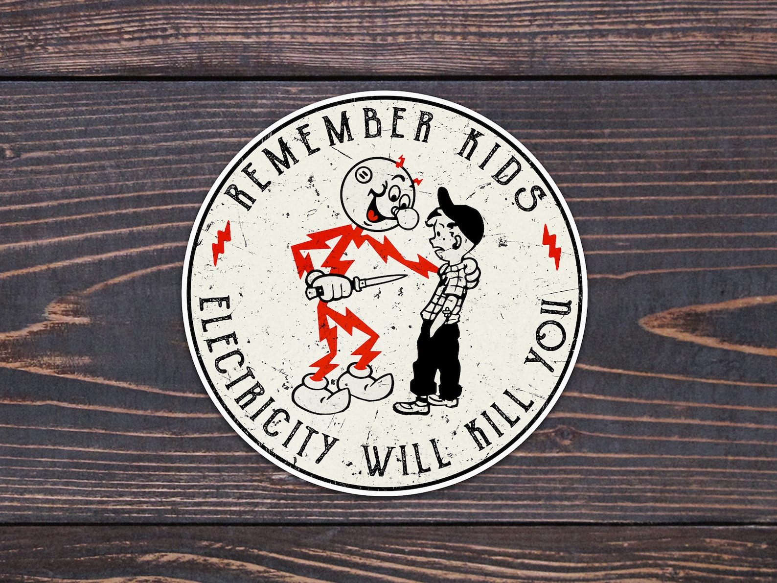 Reddy Kilowatt Stickers, Electricity Will Kill You! Remember Kids ...