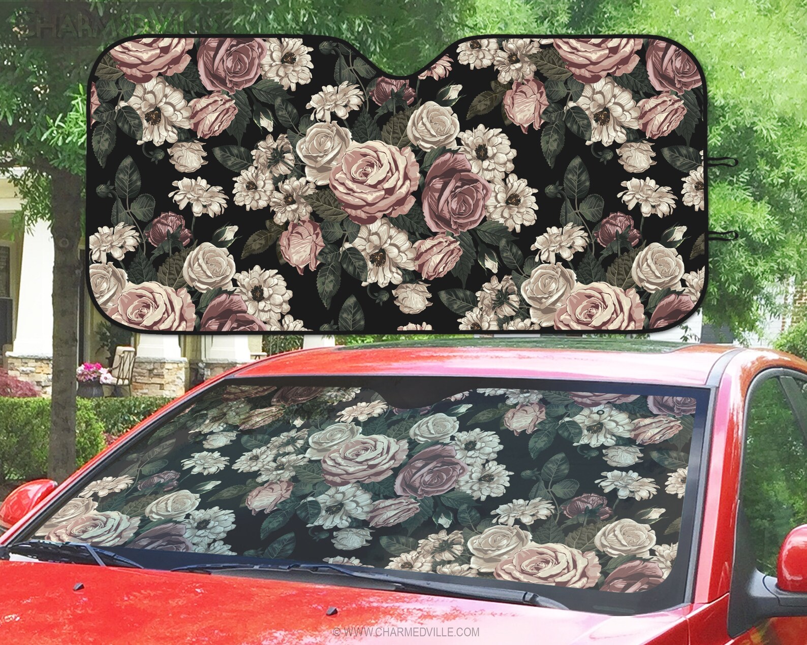 Cottagecore Car Sun Shade Floral Roses Windshield Shade UV - Etsy