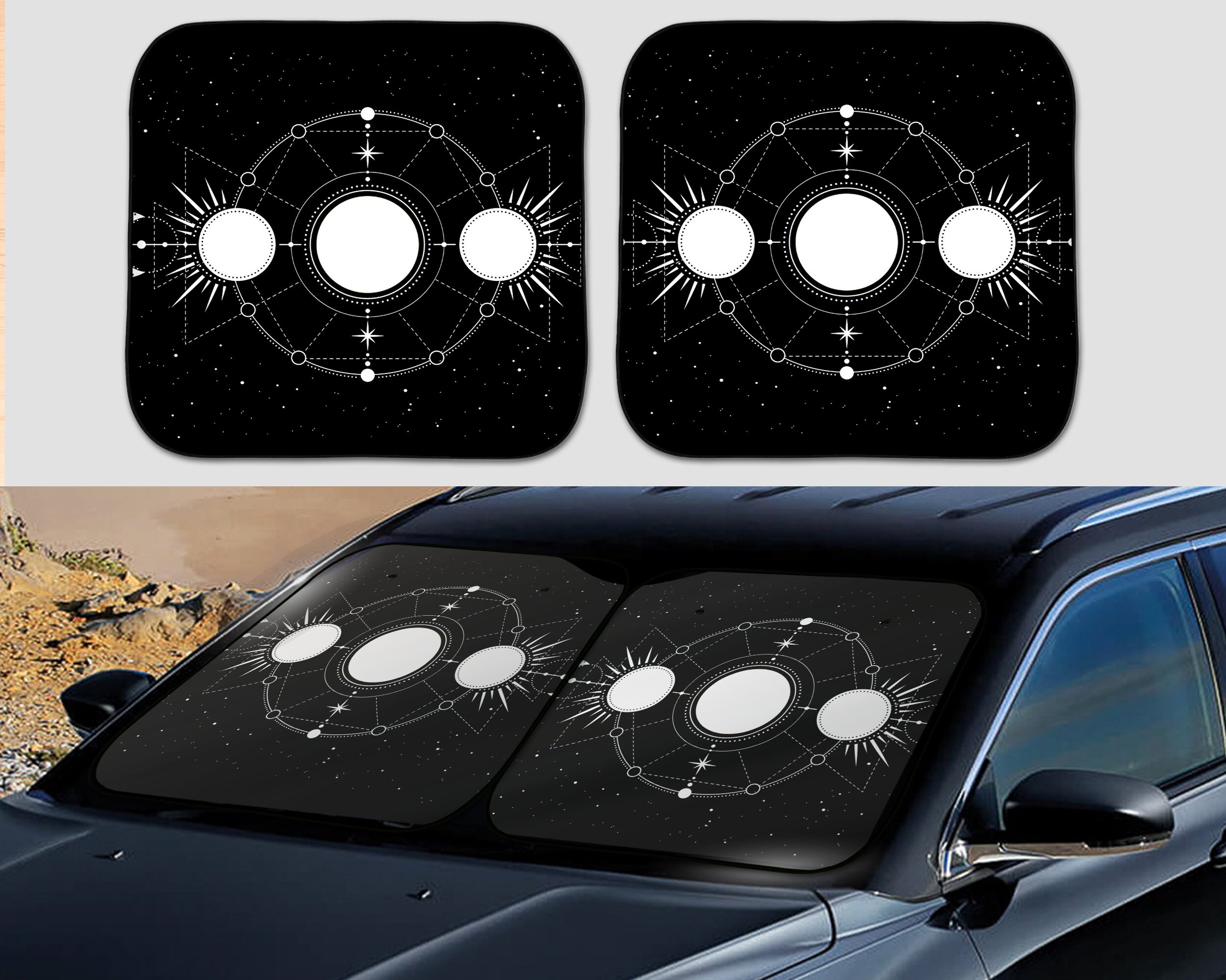 Moons Sun Shade for Car Window Celestial Sunshade Cute Moon - Etsy