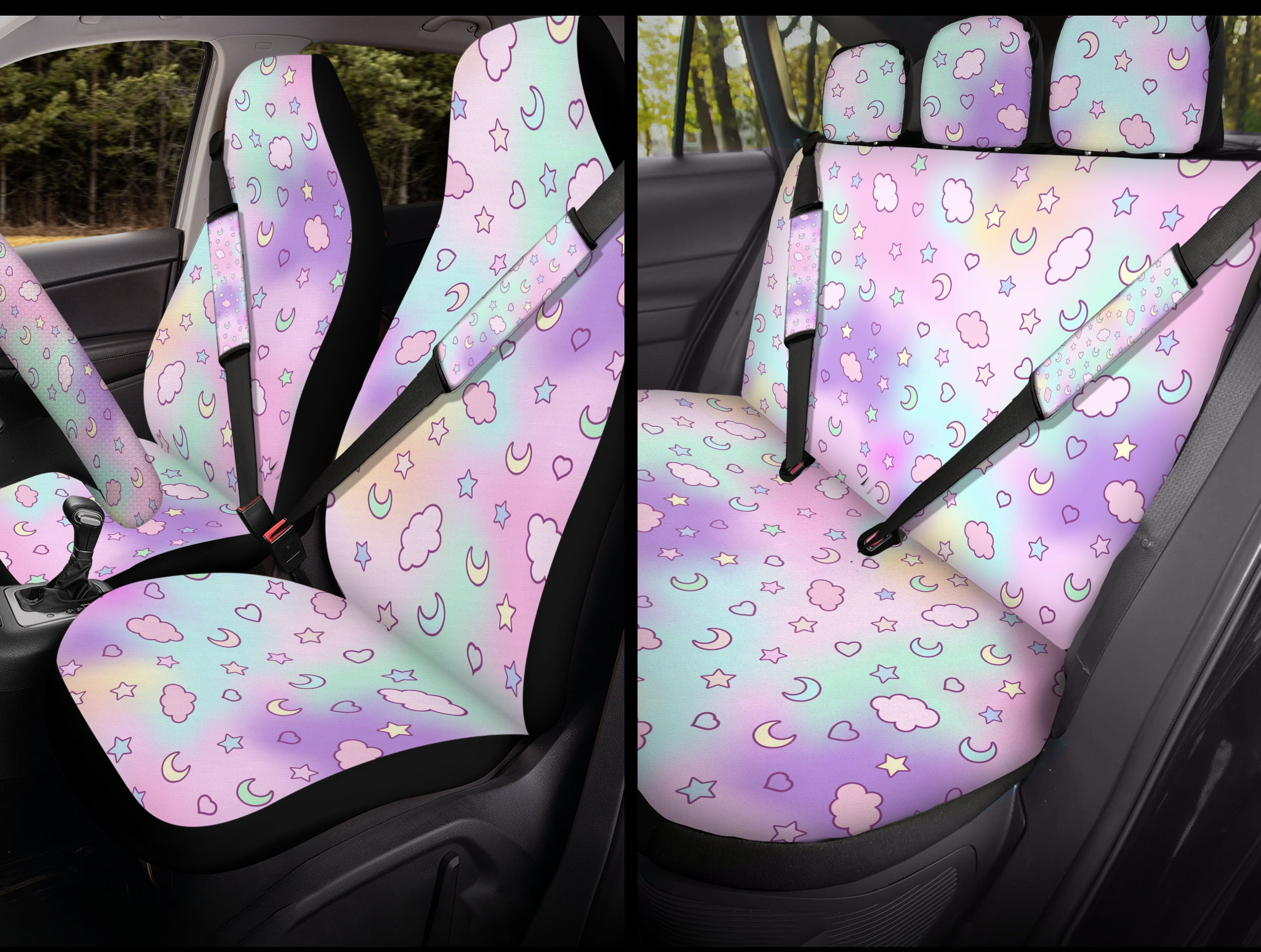 Cute Car Seat Cover Full Set for Vehicle Cute Pastel Pink - Etsy