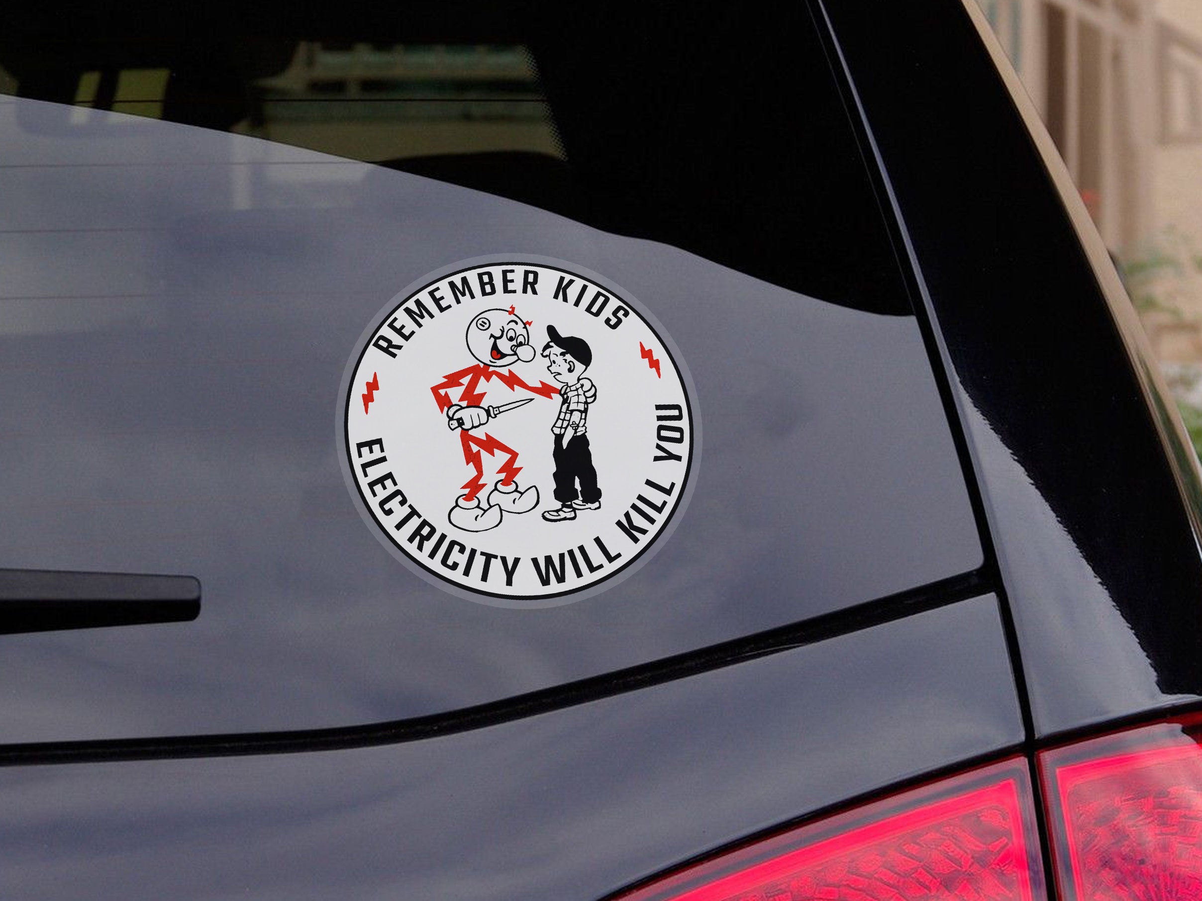 Reddy Kilowatt Sticker, Remember Kids, Electricity Will Kill You! Funny ...