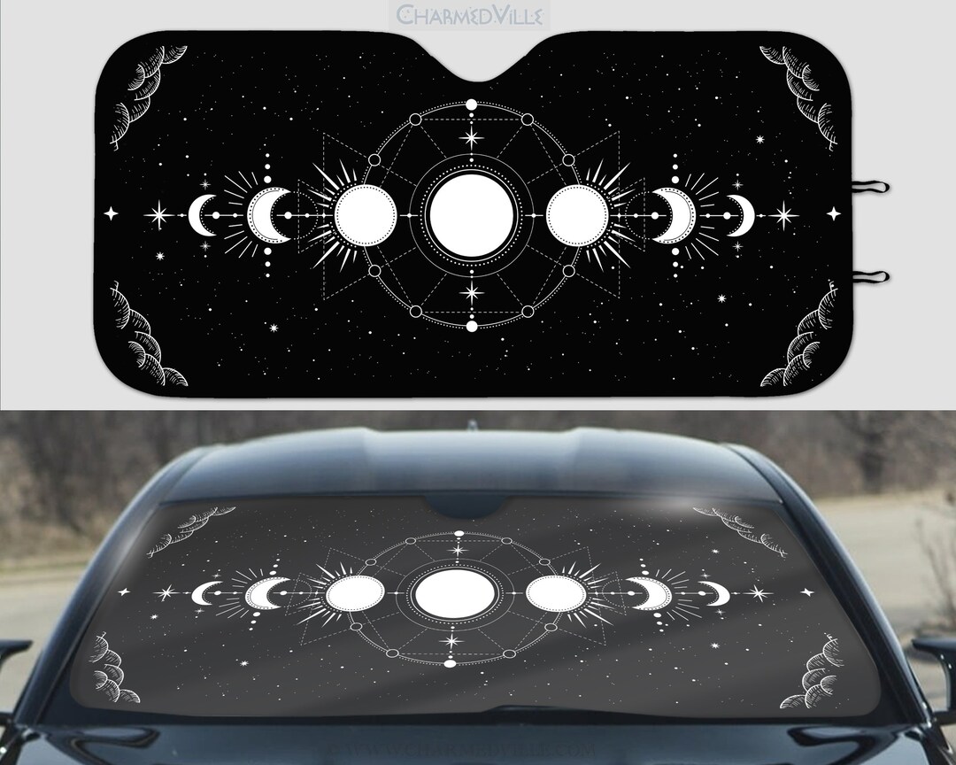 Moon Car Sun Shade, Witchy Windshield Cover, Carshade Screen Protector ...