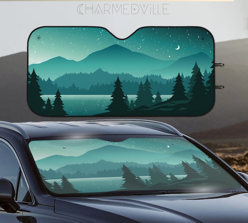 Nature Car Sunshade, Green Sun Shade for Windshield, Car Accesories ...