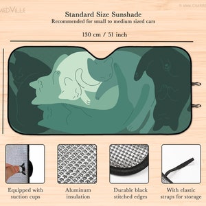 Cats Sun Shade for Car, Cute Windshield Sunshade, UV Refelective ...