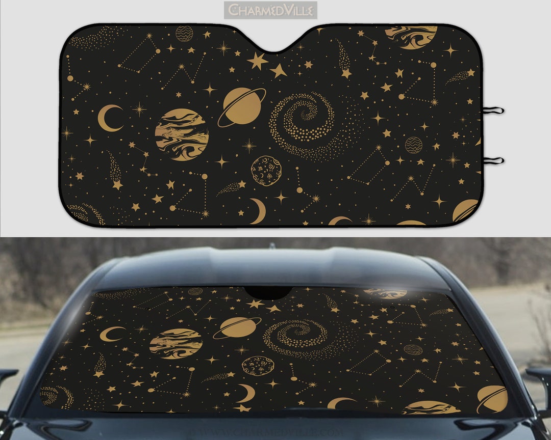 Celestial Sun Shade for Car, Space Windshield Sunshade, Dark Black and ...