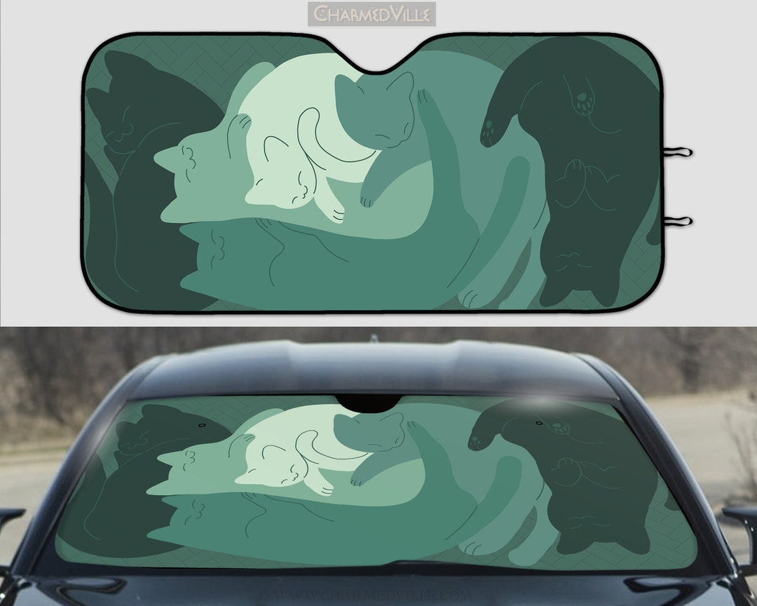 Cats Sun Shade for Car, Cute Windshield Sunshade, UV Refelective ...