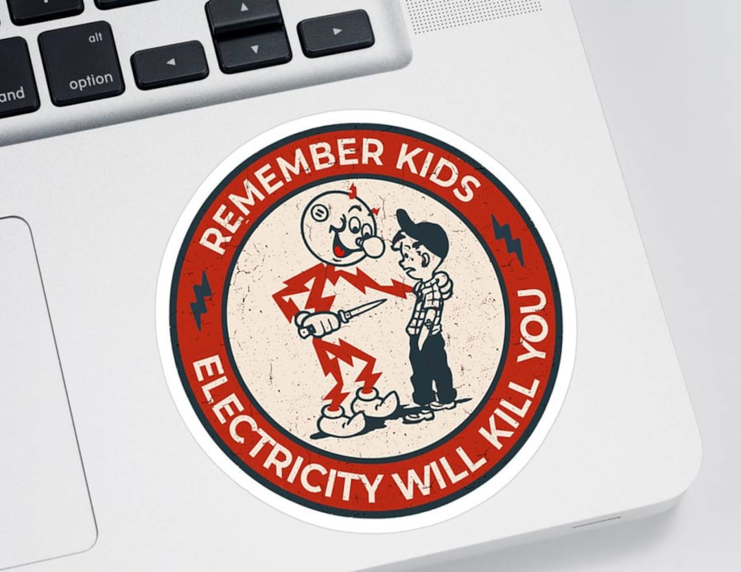 Reddy Kilowatt Stickers, Electricity Will Kill You! Remember Kids ...