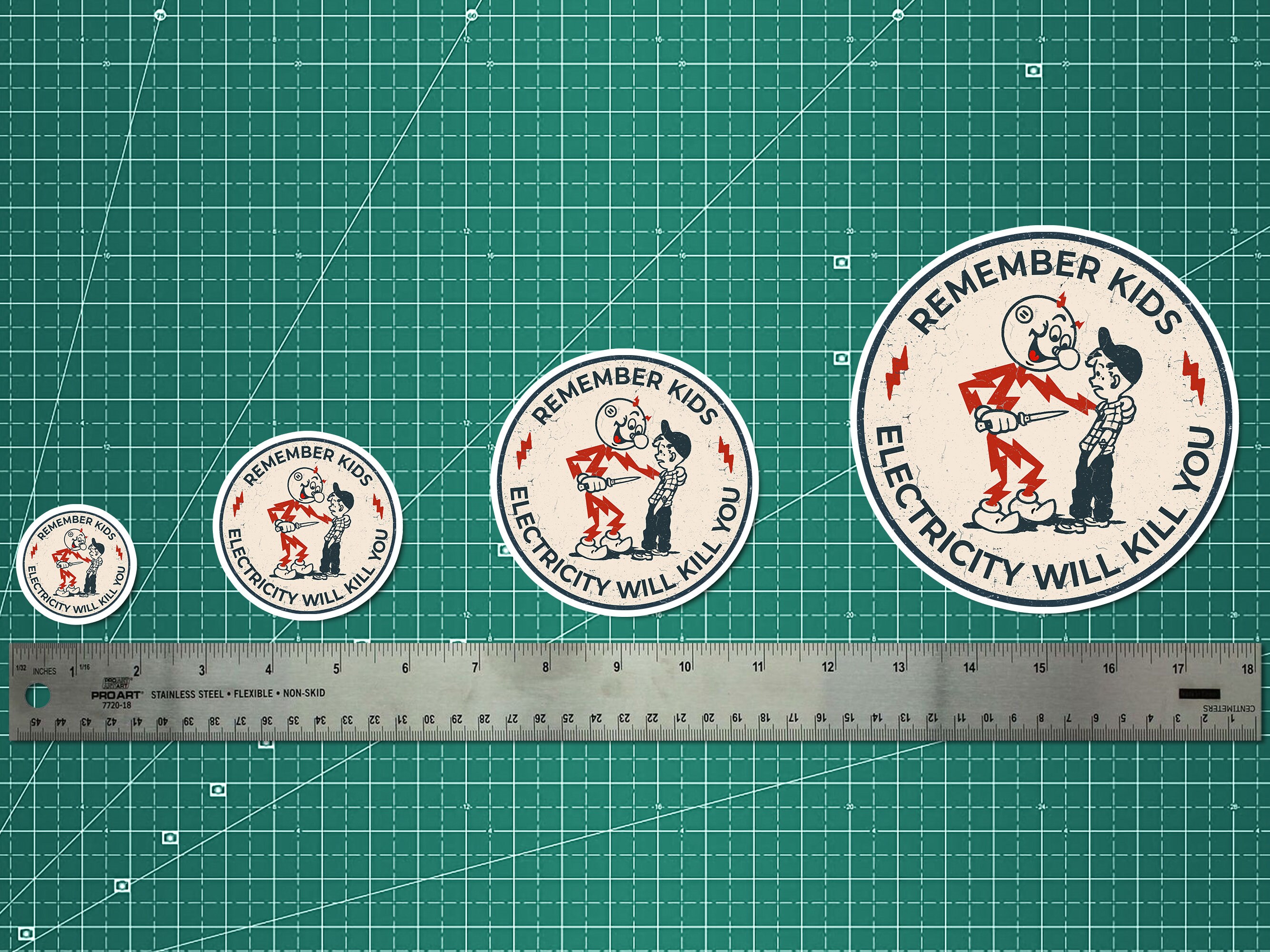Reddy Kilowatt Sticker, Remember Kids, Electricity Will Kill You! Funny ...