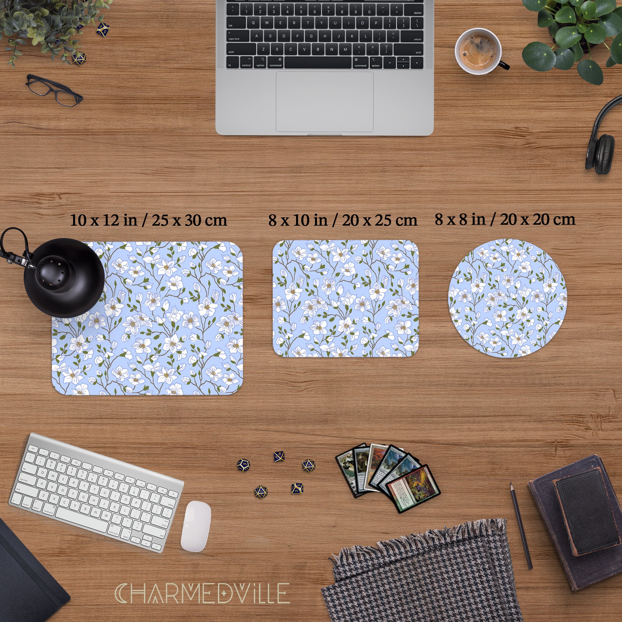 Cute Blue Mouse Pad Ergonomic Keyboard Wrist Rest Floral - Etsy