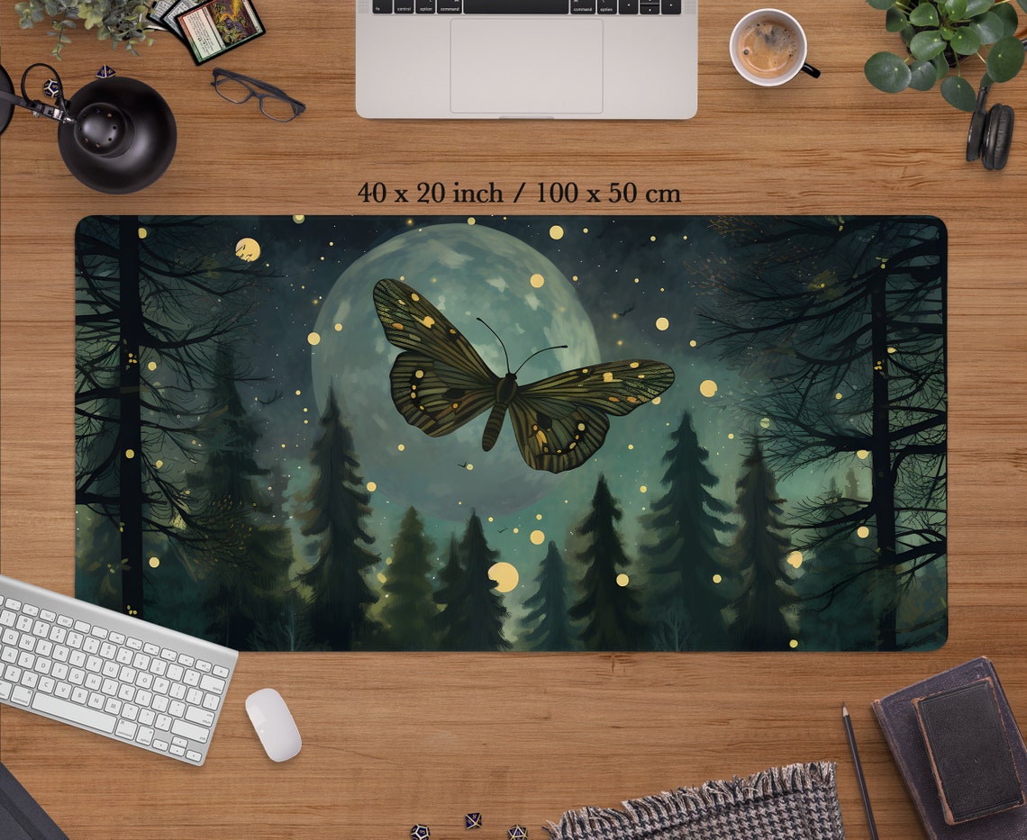 Cottagecore Desk Mat, Dark Academia Mousepad, Moth Mouse Pad Xl, Gothic ...