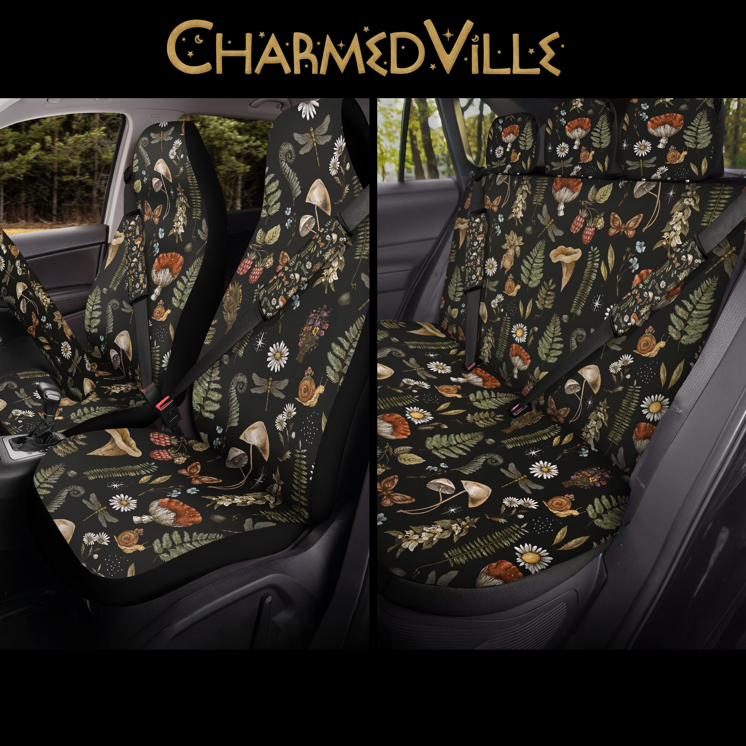 Cottagecore Car Accessories Full Set/rear/front/back/dog/car - Etsy