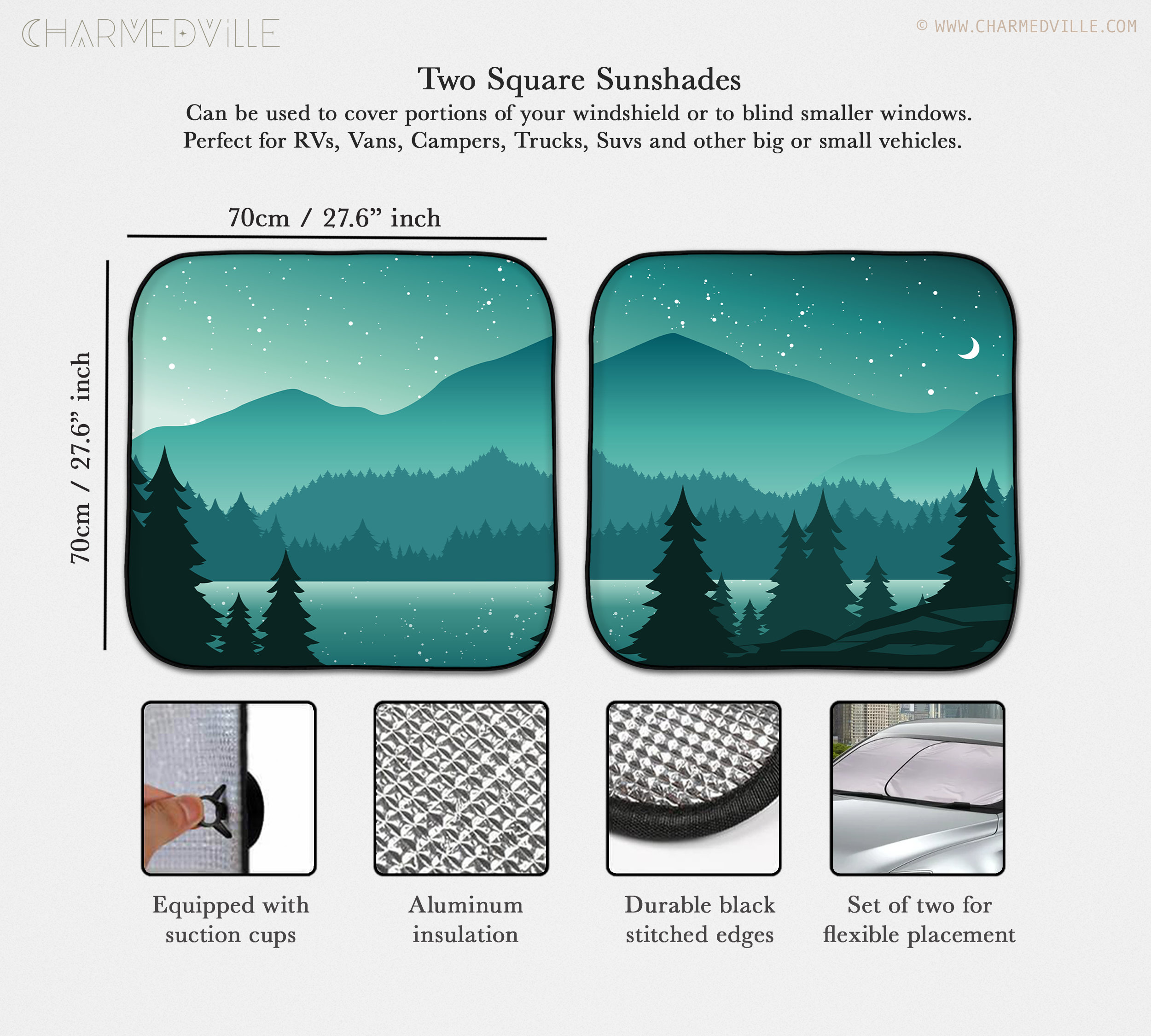 Nature Car Sunshade, Green Sun Shade for Windshield, Car Accesories ...