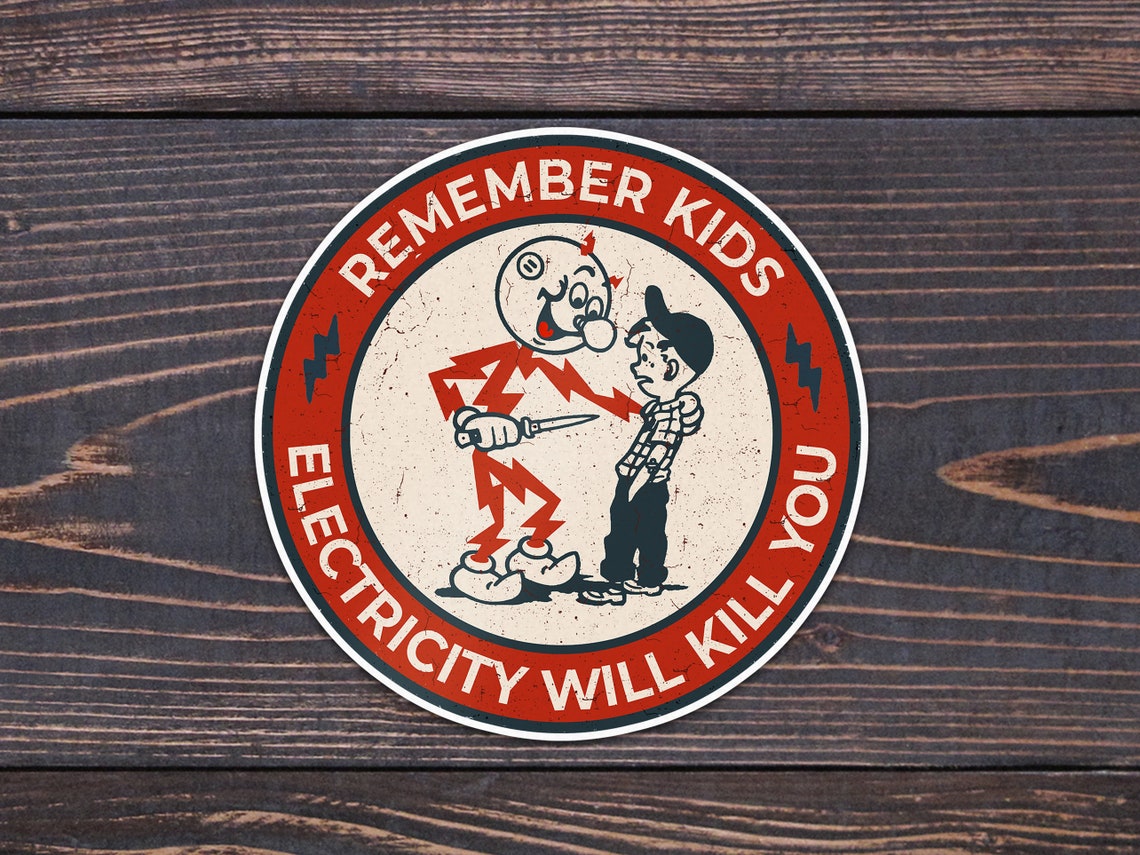 Reddy Kilowatt Stickers, Electricity Will Kill You! Remember Kids ...