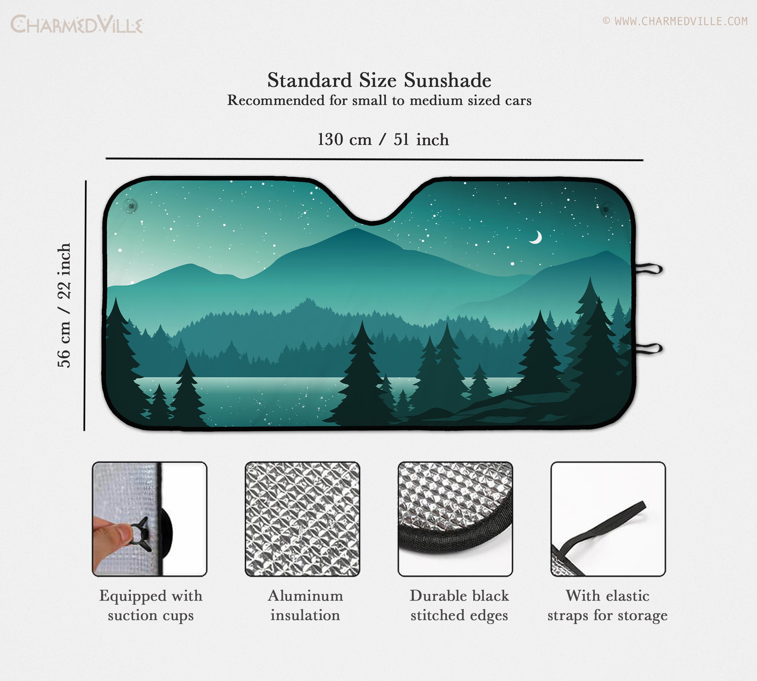 Nature Car Sunshade, Green Sun Shade for Windshield, Car Accesories ...