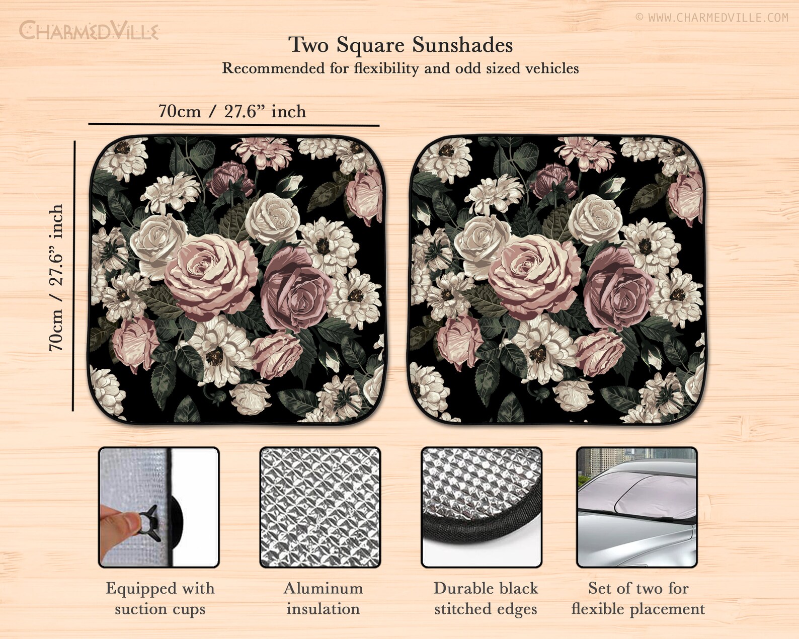 Cottagecore Car Sun Shade Floral Roses Windshield Shade UV - Etsy