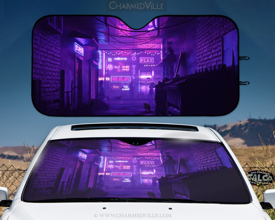 Anime Car Sunshade, Cyberpunk Sun Shade, Window Windshield Cover ...