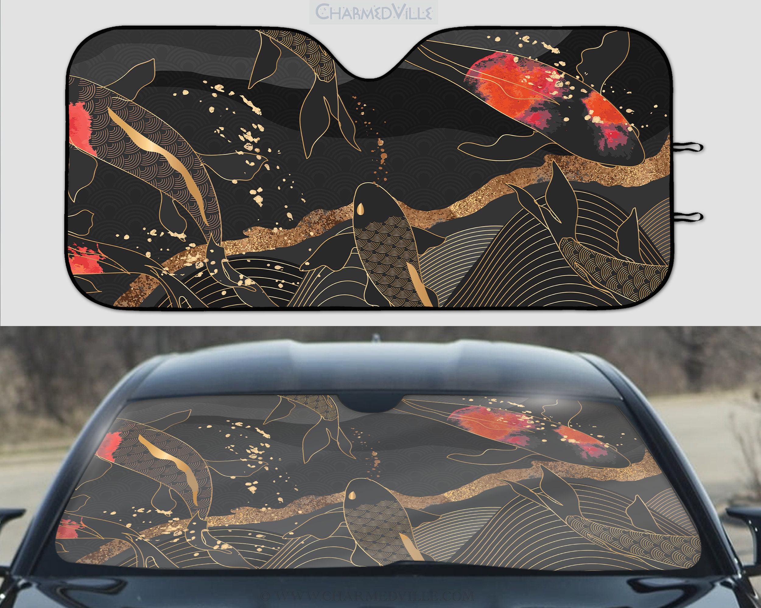 Koi Car Sun Shade, Japanese windshield cover sold by Chile Deccan Small ...