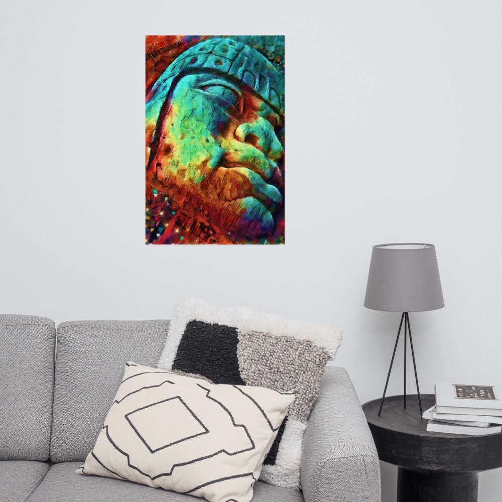 Olmec Head Poster: Collectable Ancient Art Print - Etsy