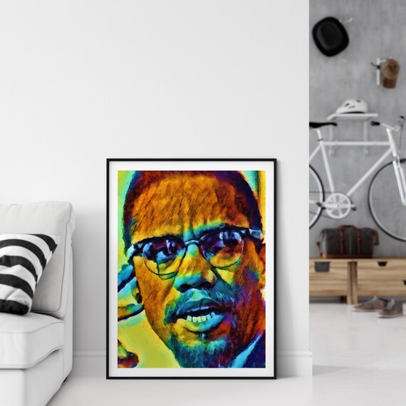 Malcom X Enhanced Matte Paper Poster Detroit Red - Etsy