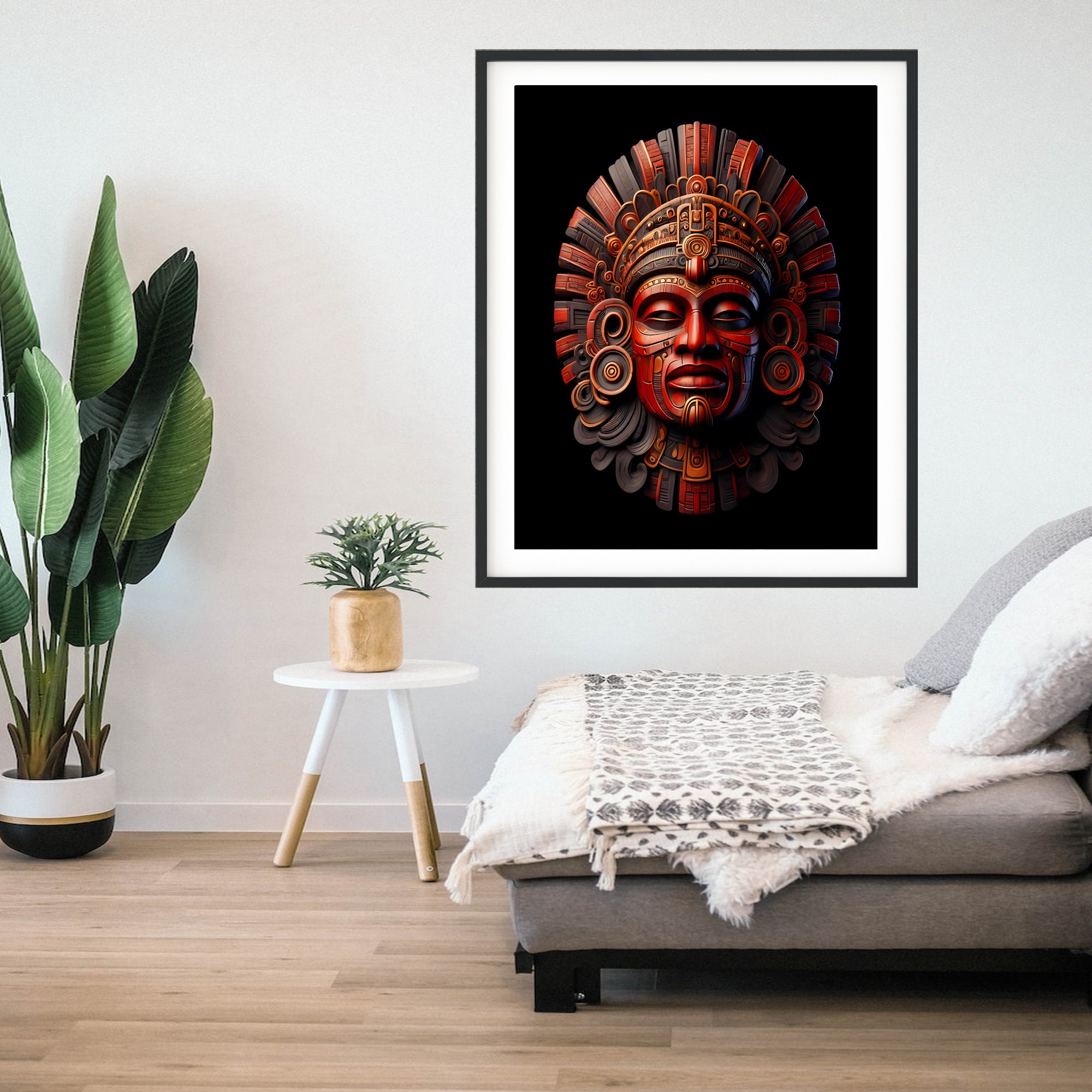 Aztec Carving Museum Poster, Aztec Wall Decor, Pre-columbian ...