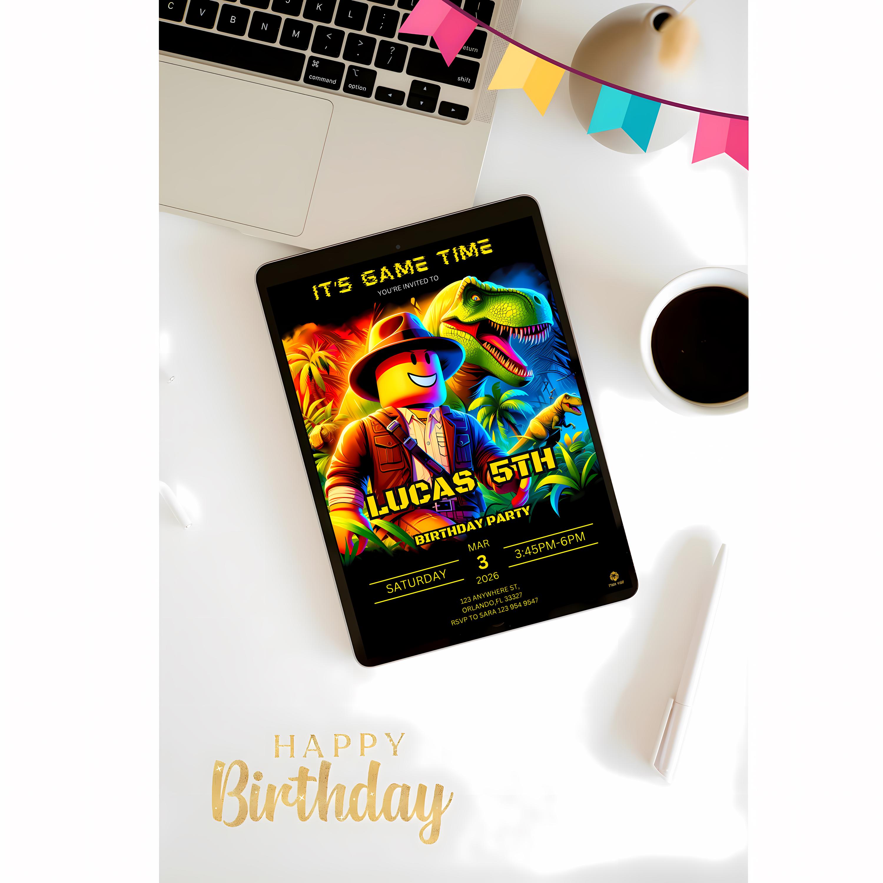 MEGA 15-pack Roblox Birthday Invite Bundle | Editable Canva Template ...