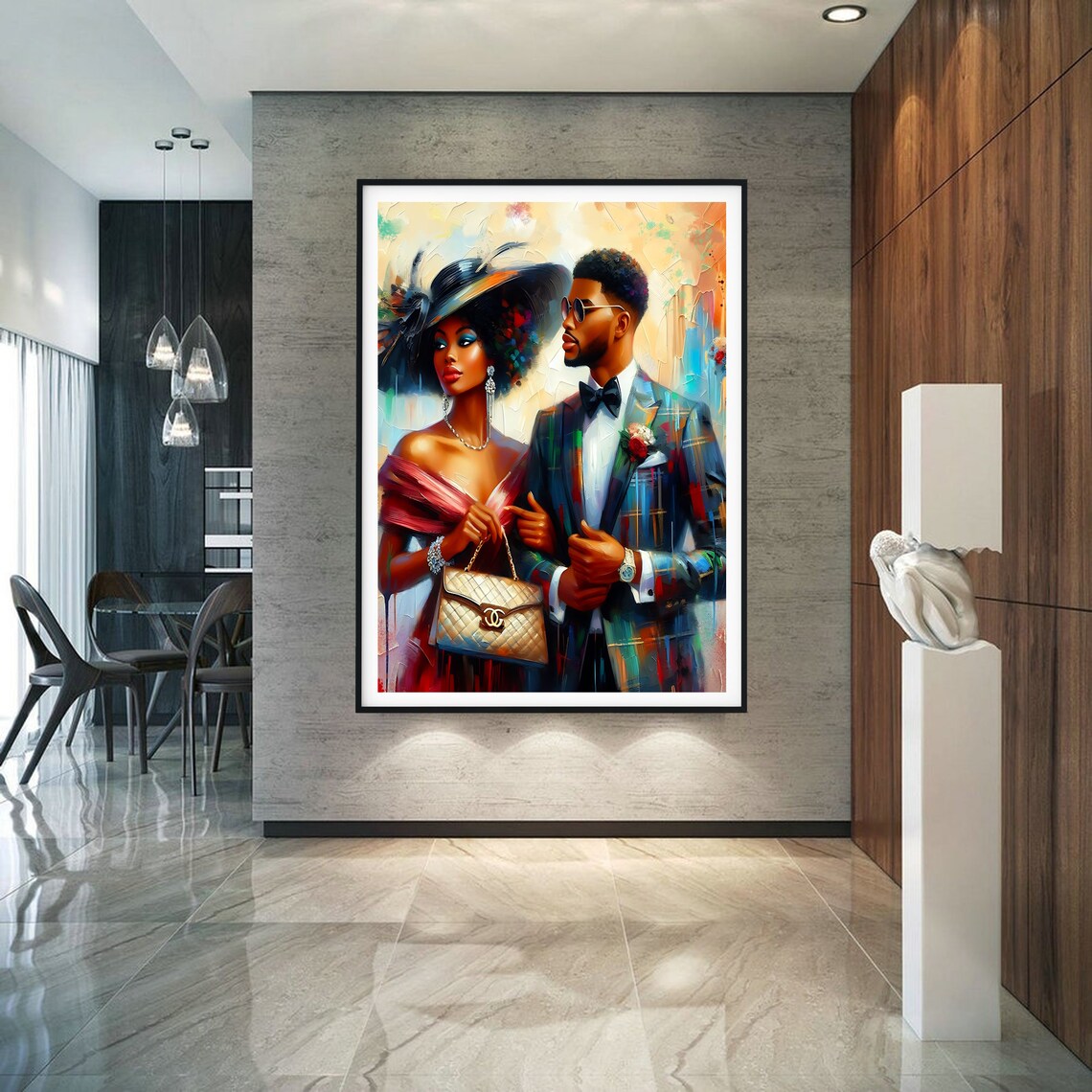 Black Couple Poster Harlem Renaissance Afro Wall Art african American ...