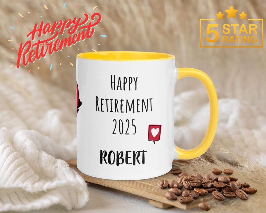 Personalized Retirement Coffee Mug, Custom Coffee Cup, Happy Retirement ...
