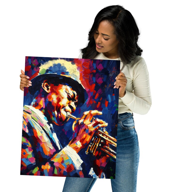 Abstract Jazz Poster: Afro Wall Art, Saxophone Design - Etsy