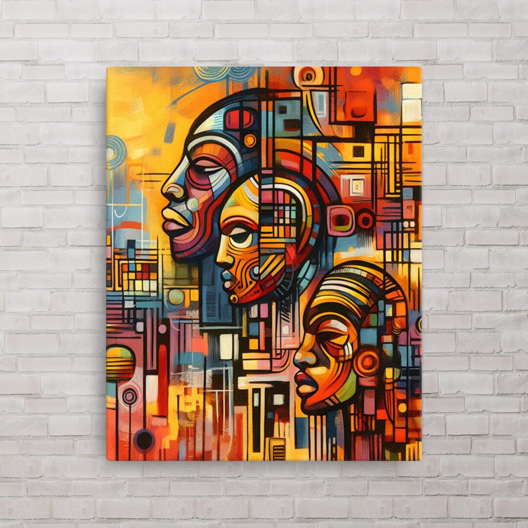 Afro Canvas Print, Abstract Modern Painting, African American Art, Canvas Gift, Pop Art, Afro ...