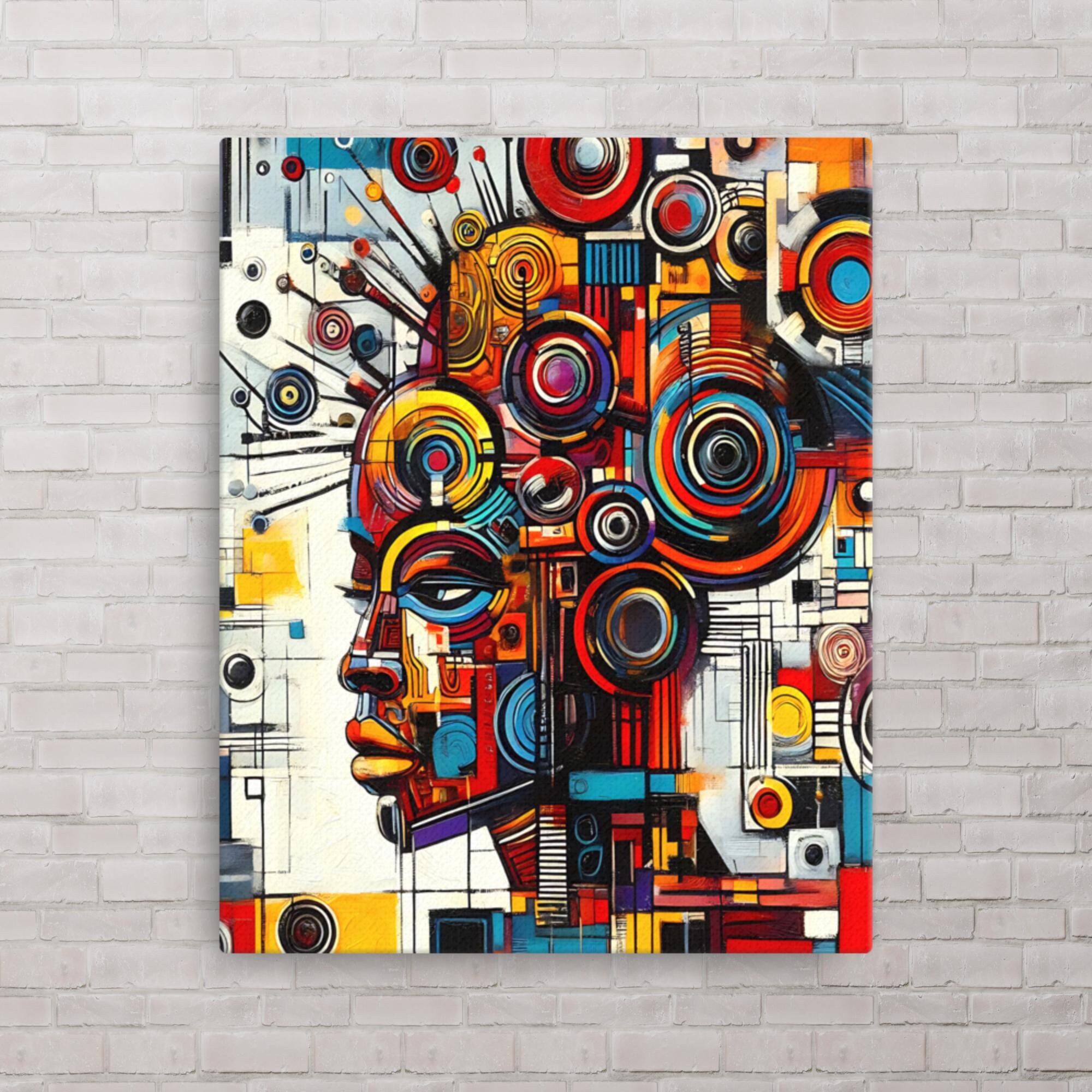 Afro Canvas Print, Abstract Modern Painting, Afrofuturism, African American Art, Canvas Gift ...