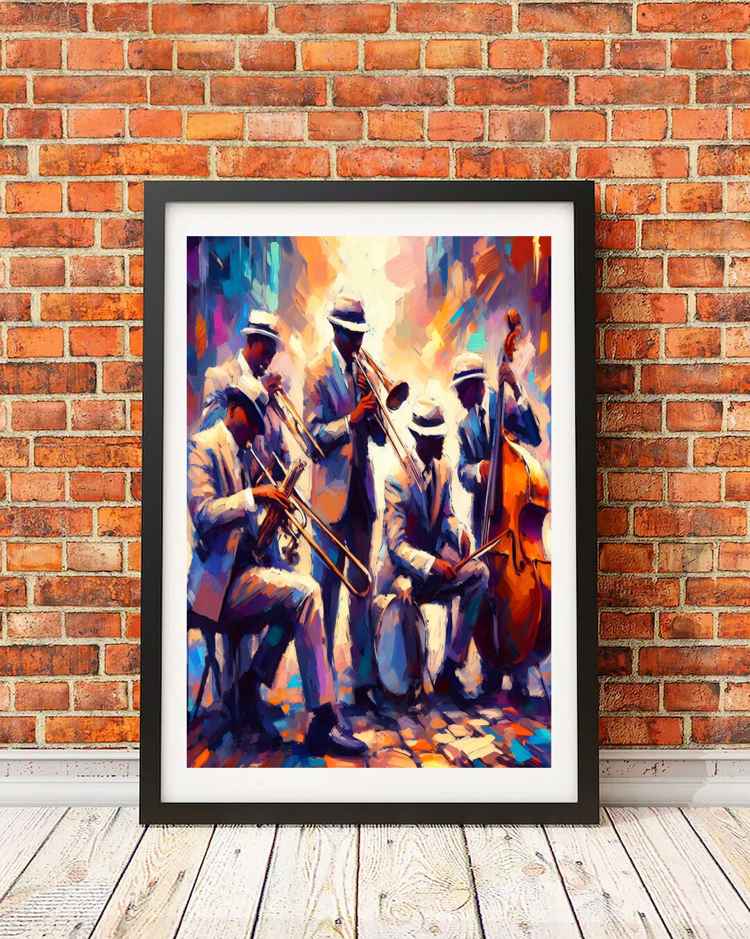 Jazz Band Poster | French Quarter | Blues Music | Afro Wall Art | Music ...
