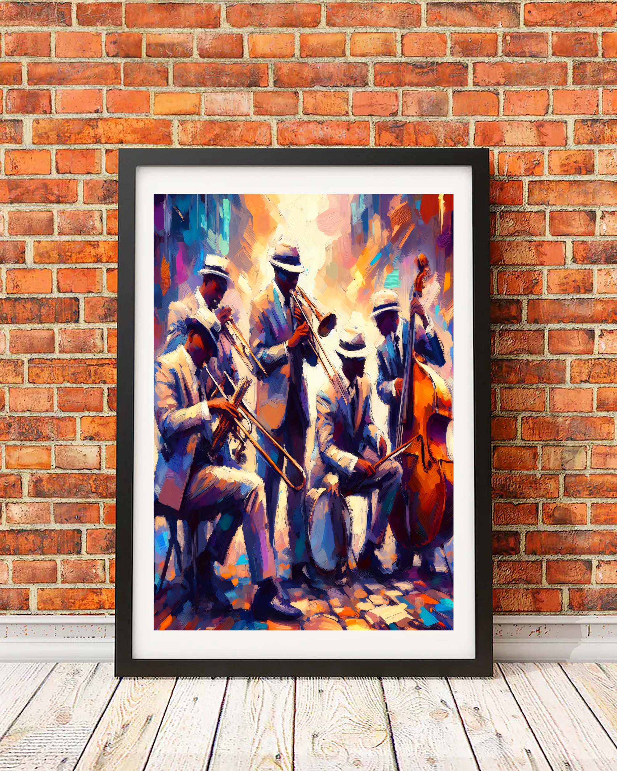 Jazz Band Poster French Quarter Blues Music Afro Wall Art Music African ...