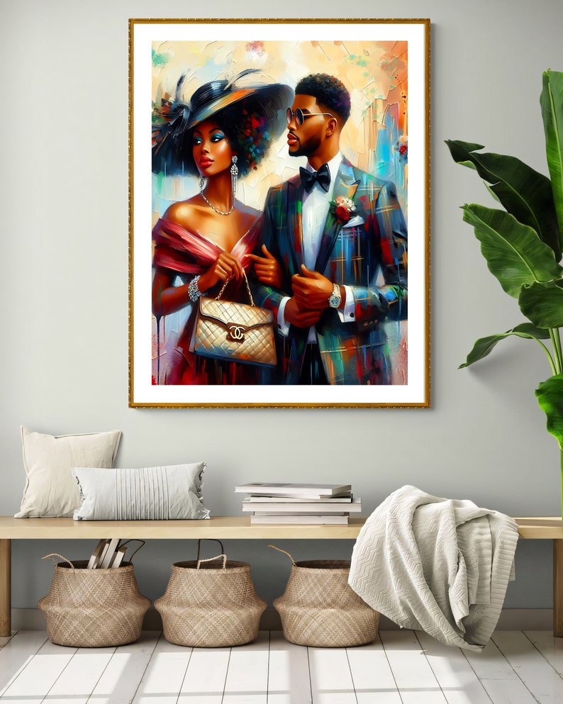 Black Couple Poster | Harlem Renaissance | Afro Wall Art |african ...