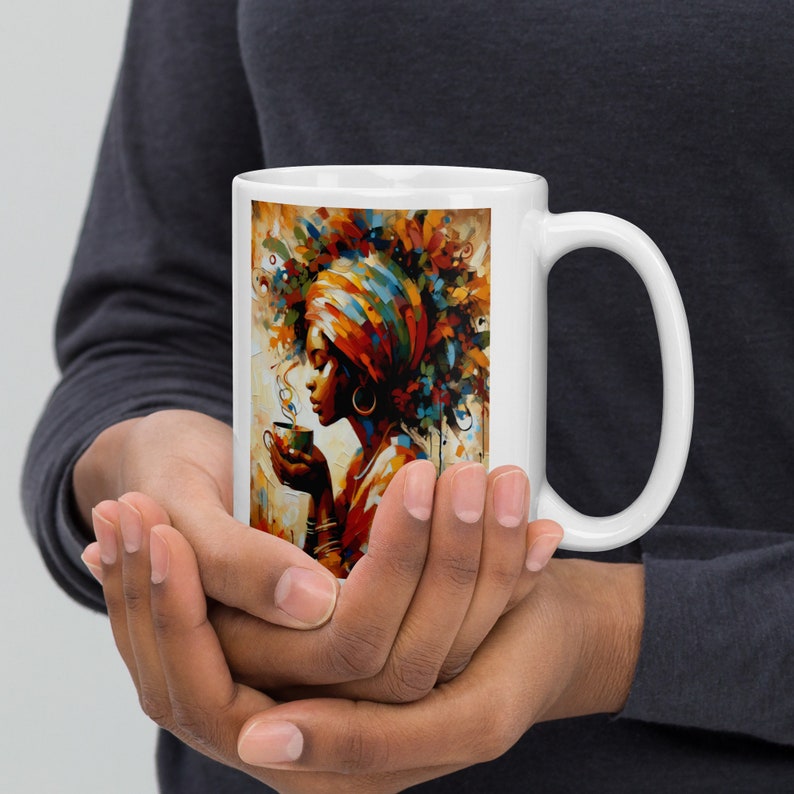 Black Queen Mug, Black Woman Coffee Mug, African American Mugs, White ...