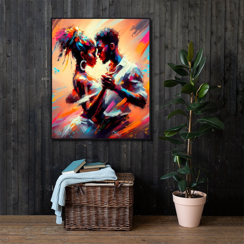 Black Couple Wall Art Poster, Zouk, Kizomba, Salsa, Black Girl Dancer ...