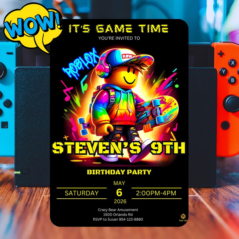 MEGA 15-pack Roblox Birthday Invite Bundle | Editable Canva Template ...