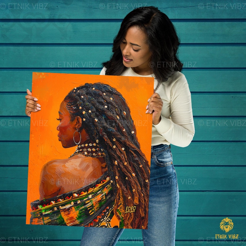 Black Woman Poster, Dreadlocks Hairstyle, Nubian Queen Wall Art, Locks ...