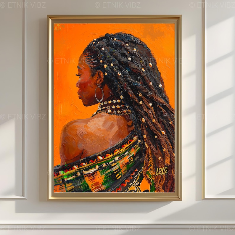 Black Woman Poster, Dreadlocks Hairstyle, Nubian Queen Wall Art, Locks ...
