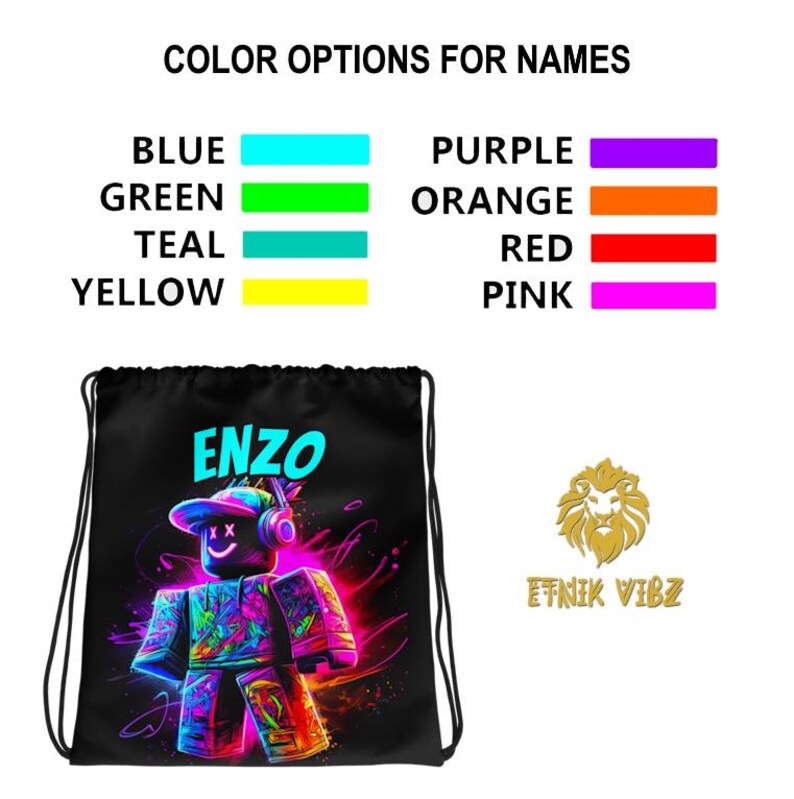 Roblox Personalized Bag, Roblox Bag, Roblox Drawstring Bag, Roblox ...