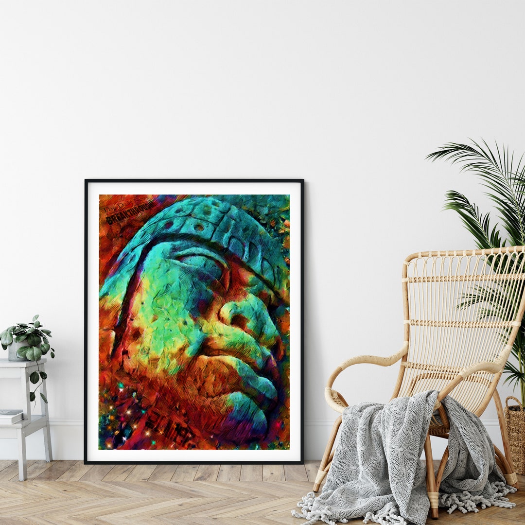 Olmec Head Poster: Collectable Ancient Art Print - Etsy