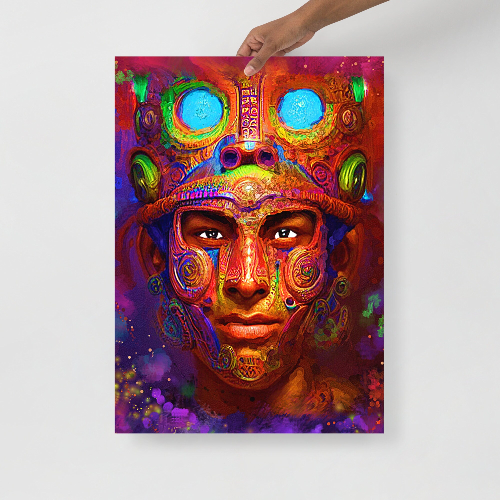 Mayan Warrior Poster Tribal Warriors Mayan Wall Art Mexican - Etsy