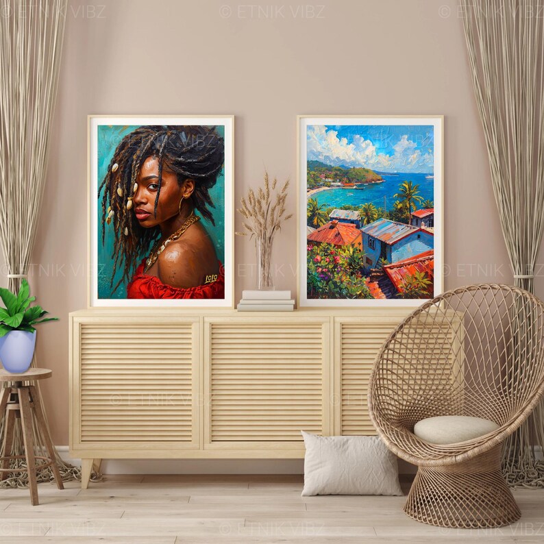 Black Woman Poster, Dreadlocks, Nubian Queen Wall Art, Locks Woman Hair ...