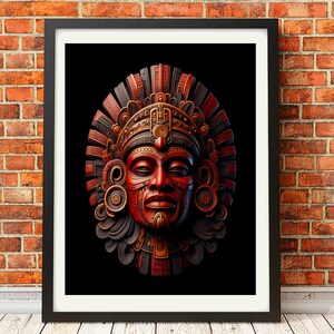 Aztec Carving Museum Poster, Aztec Wall Decor, Pre-columbian ...