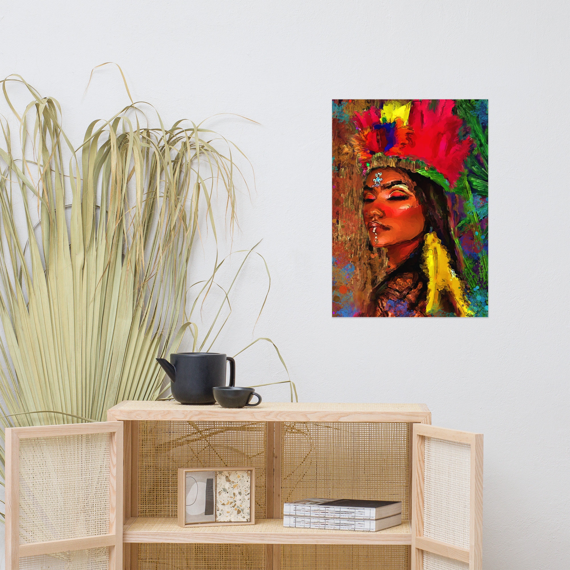 Native Beauty Poster Native Wall Art, American Indian Art Canvas ...