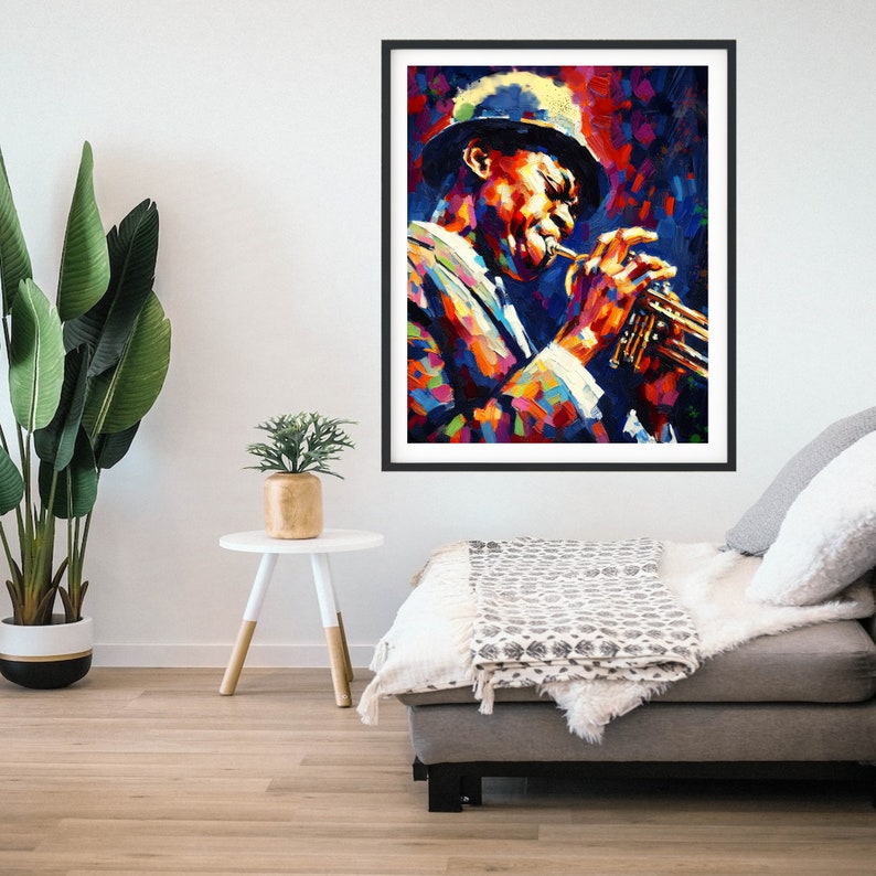 Abstract Jazz Poster: Afro Wall Art, Saxophone Design - Etsy